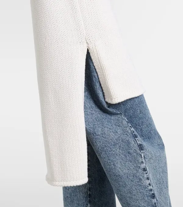 Alaïa Caped Wool Turtleneck Top