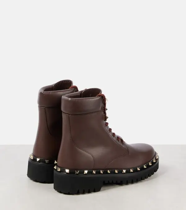 Valentino Garavani Rockstud Leather Combat Boots