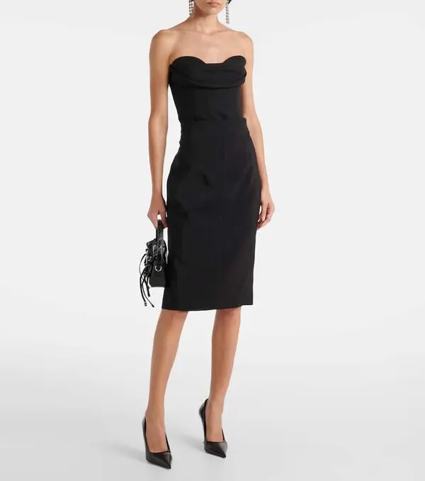 MUGLER Cutout Pencil Skirt - Black