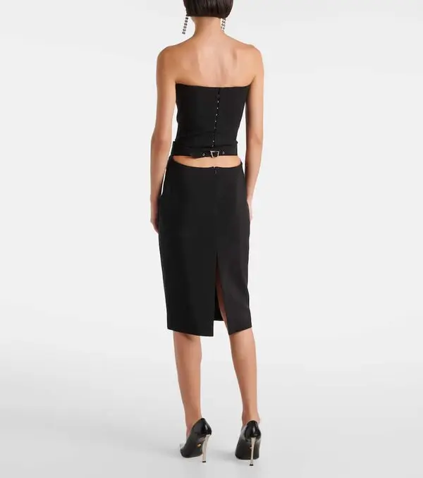 MUGLER Cutout Pencil Skirt - Black