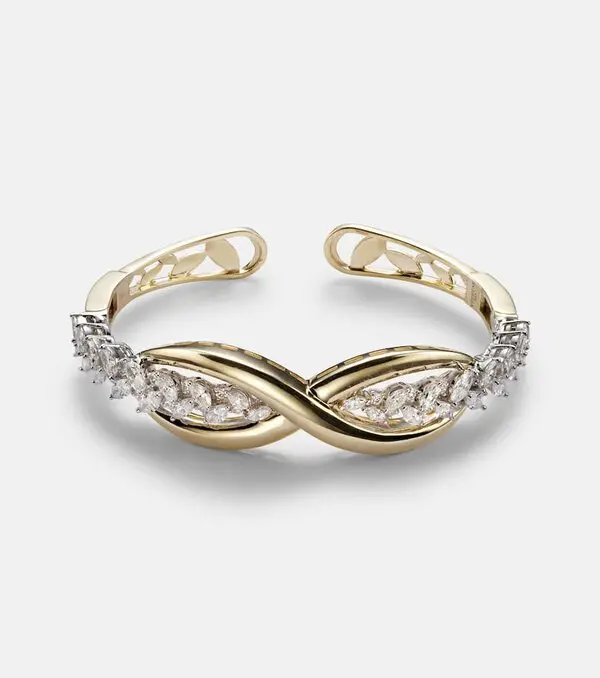 Yeprem En Strada Diamond Bangle - Gold