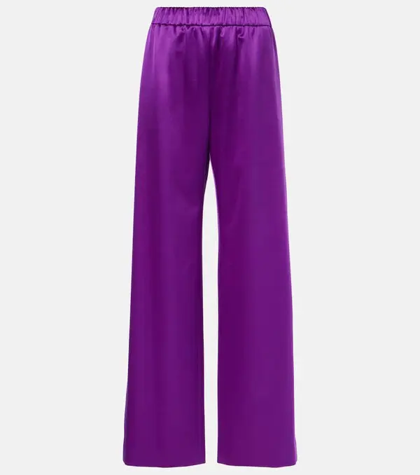 Valentino Garavani Silk Wide-leg Pants - Purple
