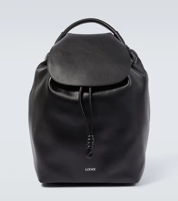 Loewe Flamenco Leather Backpack - Black