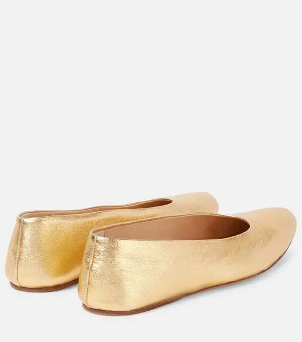 Gabriela Hearst Andre Metallic Leather Ballet Flats - Gold