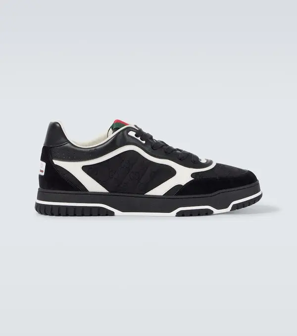 Gucci Re-web Gg Canvas Sneakers - Black