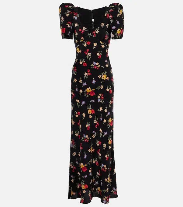 RODARTE Floral Silk Crêpe De Chine Gown - Black