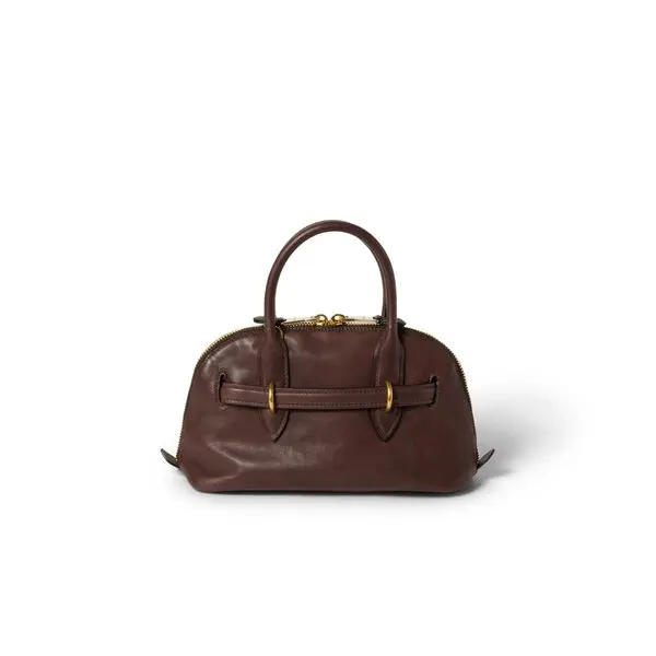 Miu Miu Aventure Nappa Leather Top Handle Bag - Briarwood