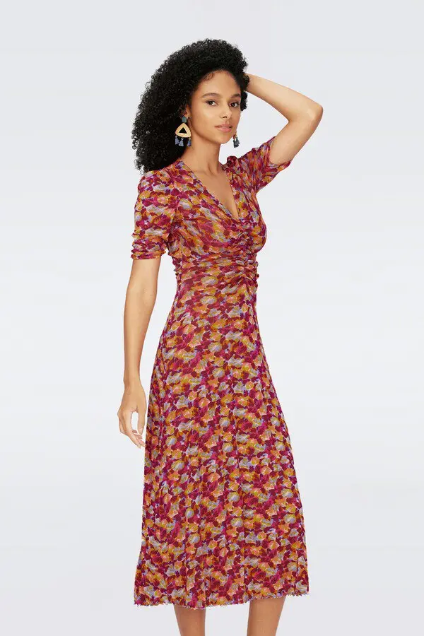 Diane Von Furstenberg Koren Reversible Mesh Midi Dress In Floral - 50% Off  | Editorialist
