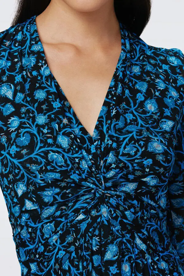 Diane Von Furstenberg Burton Mesh Dress - Blue | Editorialist