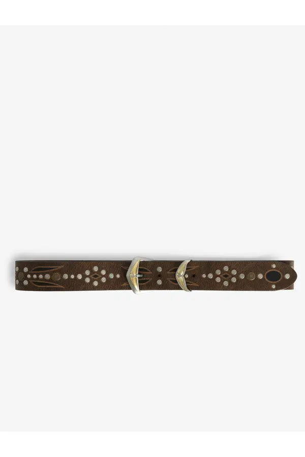 Zadig&Voltaire Jane Leather Belt - Gold | Editorialist display picture 1