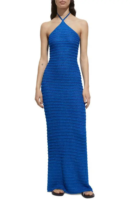 blue dress for baby girl Sky Blue Knit Halter Maxi Dress main image 1