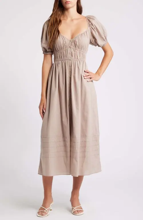chocolate brown ruched midi dress Reinterpretation Maxi Dress | JOHANNA ORTIZ