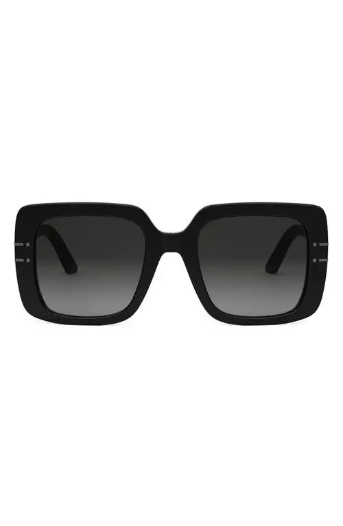 Dior Signature S1i Square Sunglasses - Shiny Black/gradient Smoke