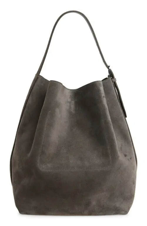 TOTEME Suede Hobo Bag - Granite