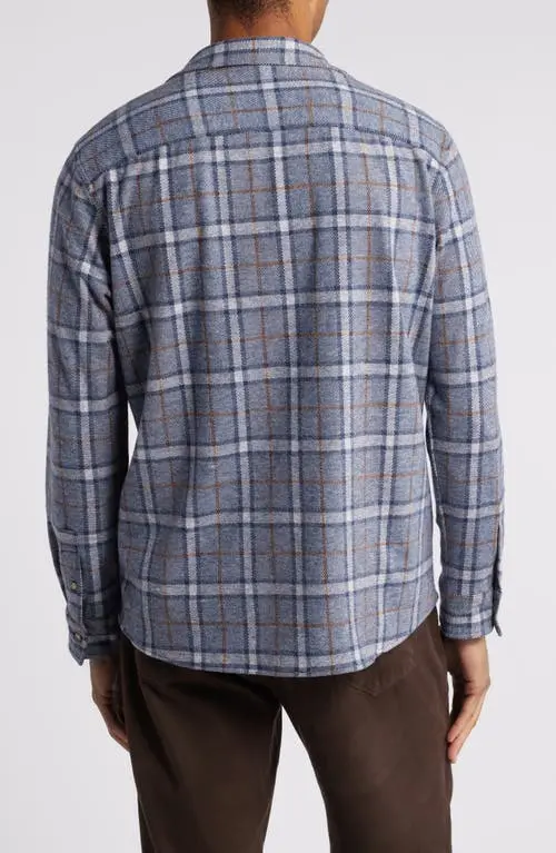 Johnston & Murphy Windowpane Brushed Cotton Blend Button-up Shirt