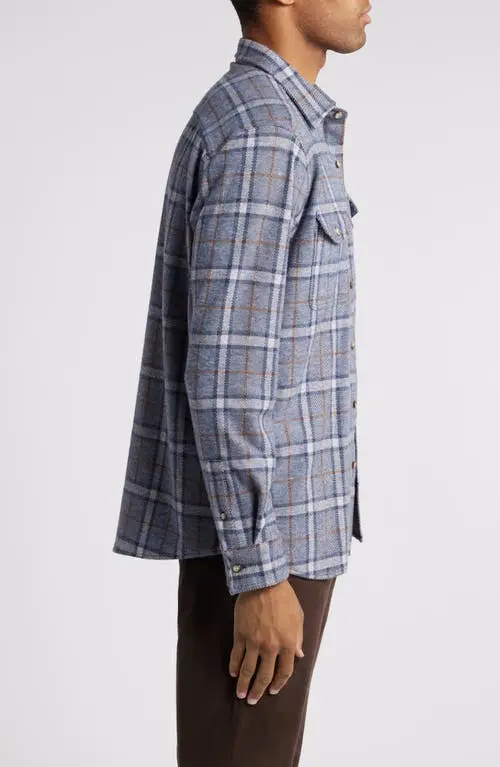Johnston & Murphy Windowpane Brushed Cotton Blend Button-up Shirt