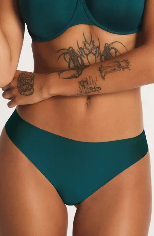SAVAGE X FENTY Microfiber No-show Thong - Green Demeanor