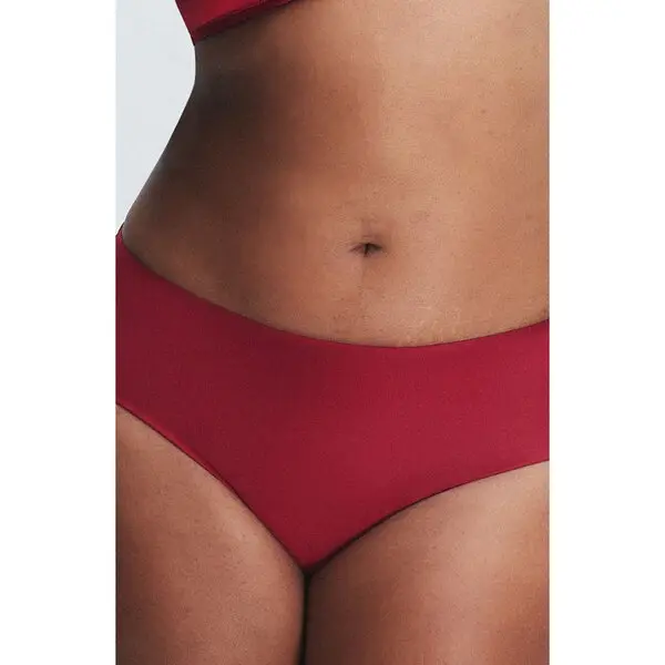 SAVAGE X FENTY Microfiber No-show Hipster Briefs - Red Cognac