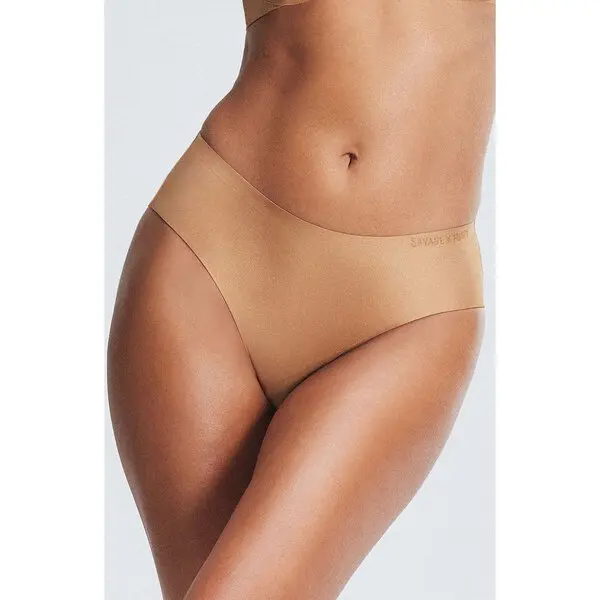 SAVAGE X FENTY Microfiber No-show Hipster Briefs - Sweet Latte Nude
