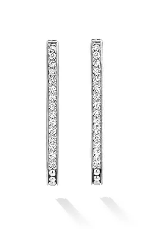 Lagos Caviar Spark Diamond Hoop Earrings
