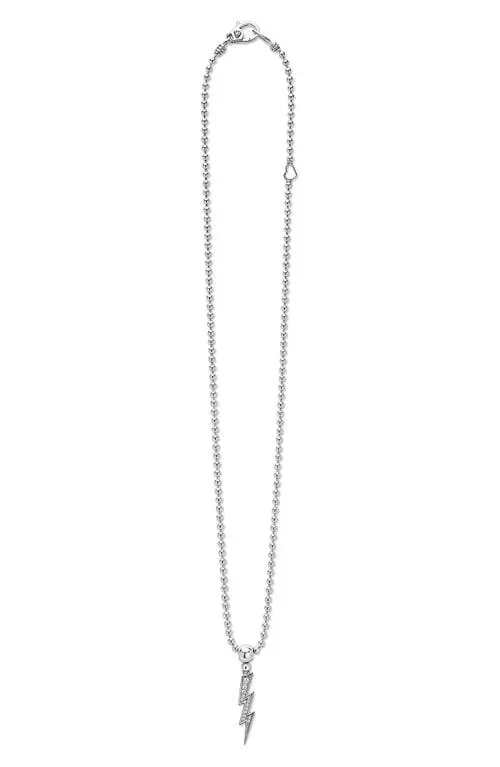 Lagos Caviar Spark Lightning Bolt Diamond Pendant Necklace
