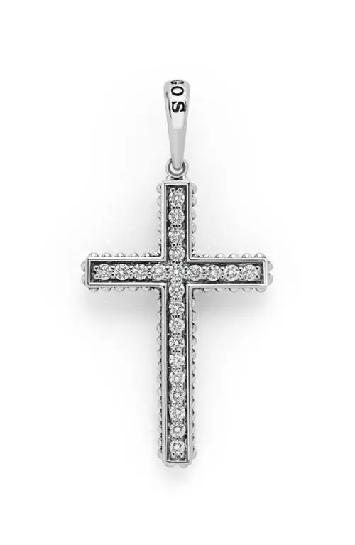 Lagos Anthem Diamond Cross Amulet - Silver