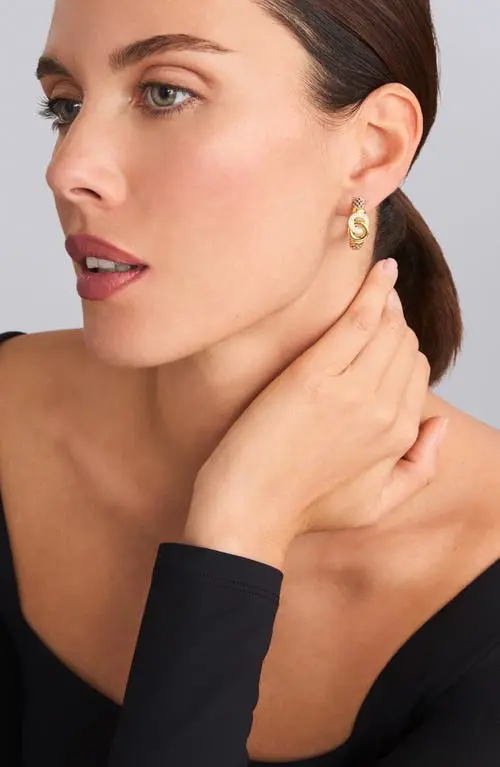 Lagos Signature Caviar Diamond Hoop Earrings - Two-tone