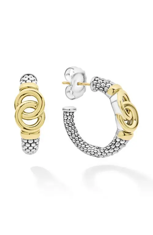 Lagos Signature Caviar Interlocking Circle Hoop Earrings - Two-tone