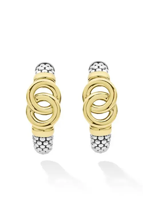 Lagos Signature Caviar Interlocking Circle Hoop Earrings - Two-tone
