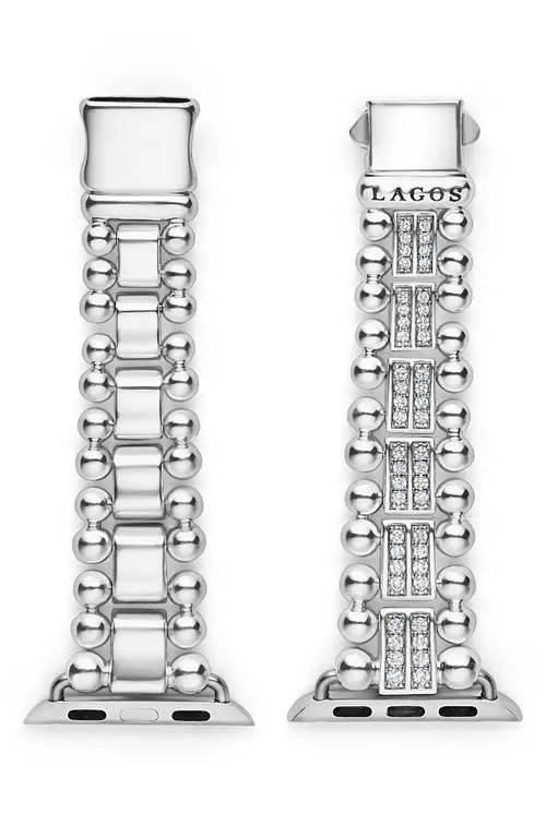 Lagos Smart Caviar Diamond Apple Watch® Band - Silver