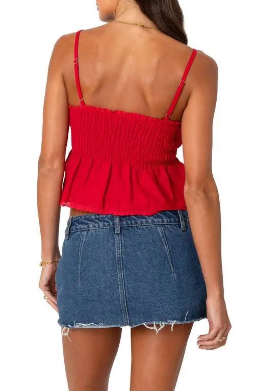 EDIKTED Millie Smocked Cami