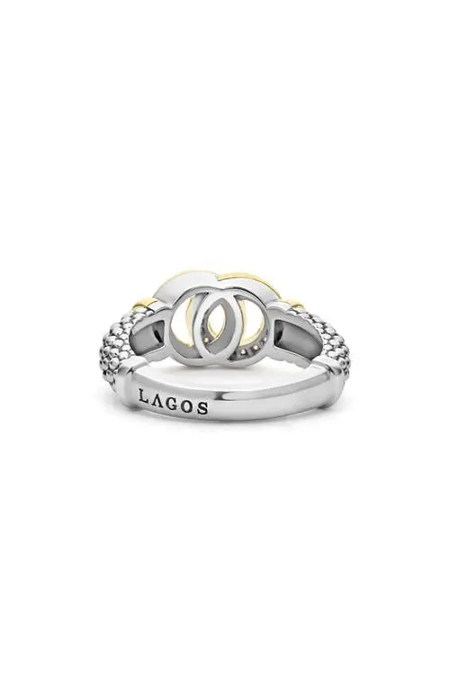 Lagos Signature Caviar Interlocking Diamond Ring