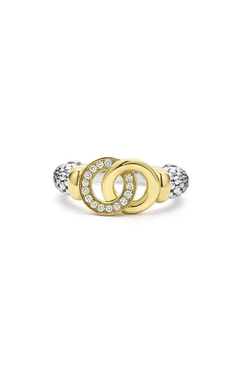 Lagos Signature Caviar Interlocking Diamond Ring