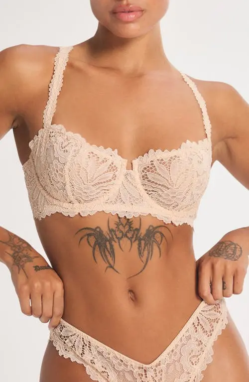 SAVAGE X FENTY Romantic Corded Lace Unlined Underwire Bra - Honey Nude
