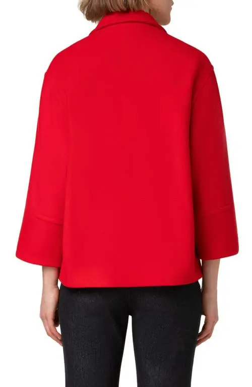 Akris Double Breasted Wool Blend Car Coat