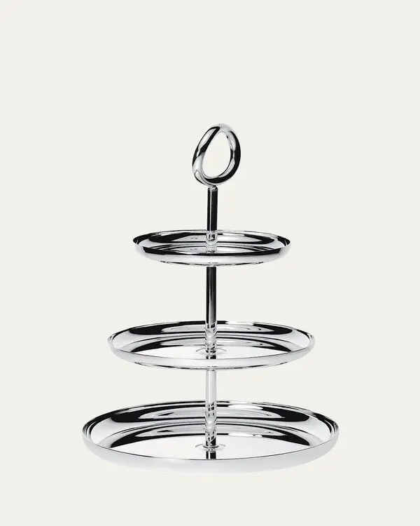 Christofle Vertigo 3-tier Silver-plated Dessert Stand - One-color