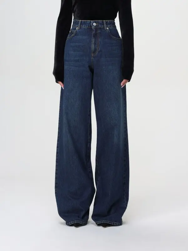Alexander McQueen Wide Leg Jeans - Denim