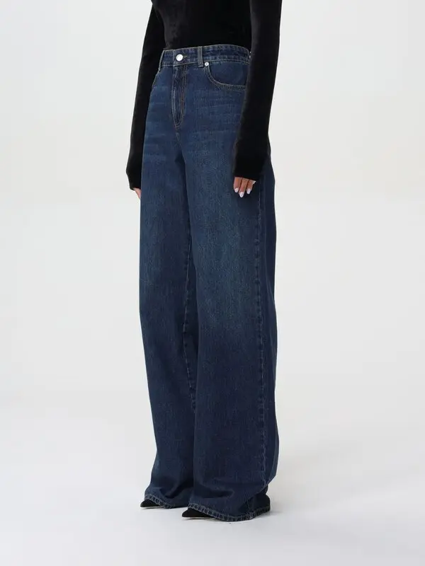 Alexander McQueen Wide Leg Jeans - Denim