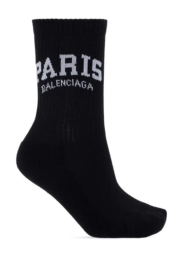 Balenciaga Paris Tennis Socks - Black/white