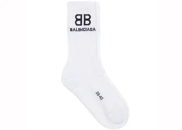 Balenciaga Bb Logo Tennis Socks - White/black