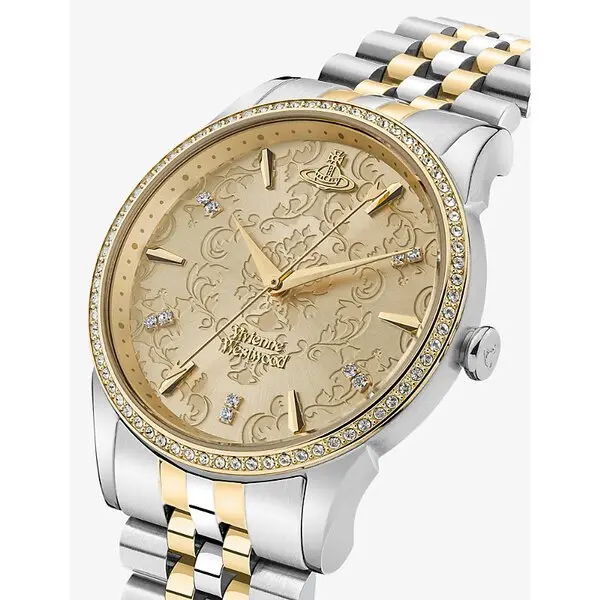 VIVIENNE WESTWOOD Stainless Steel And Crystal Quartz Watch - Champange