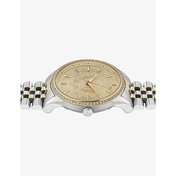 VIVIENNE WESTWOOD Stainless Steel And Crystal Quartz Watch - Champange