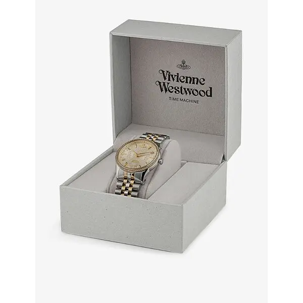 VIVIENNE WESTWOOD Stainless Steel And Crystal Quartz Watch - Champange
