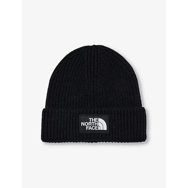 The North Face Brand-patch Ribbed Knitted Beanie - Tnf Black