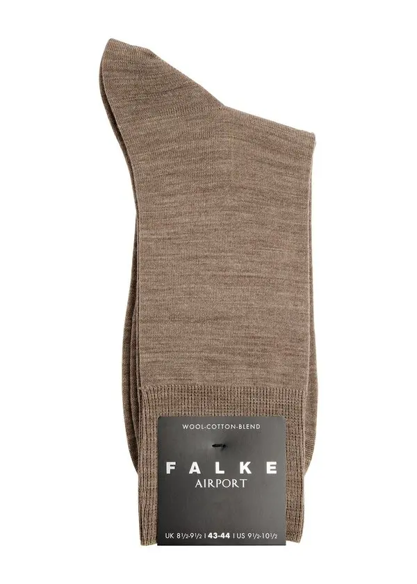 Falke Airport Wool-blend Socks - Beige