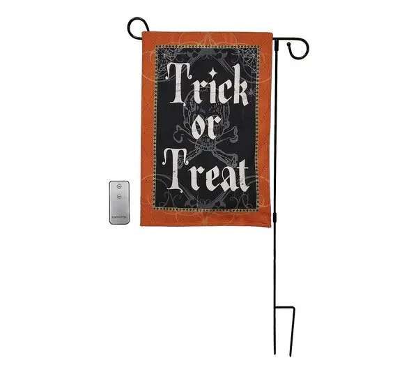 LUMABASE Led Lighted Wall Banner & Flag Stand- Rick Or Treat - One-color