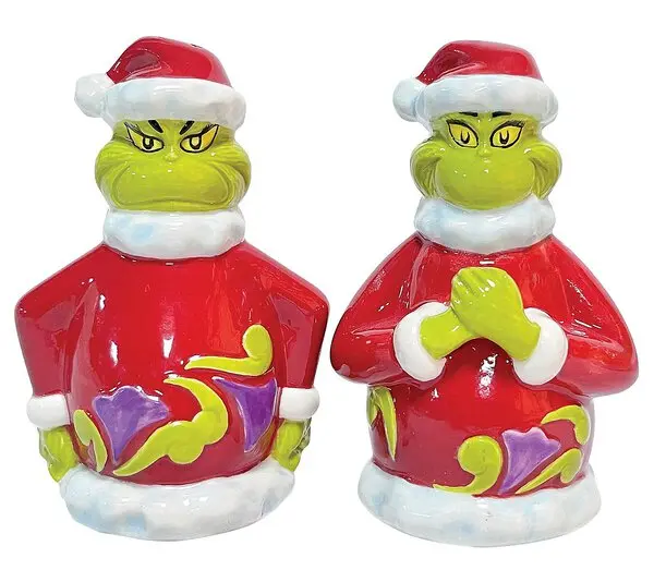 JIM SHORE Grinch Grinch Naughty & Nice Salt D Pepper - One-color