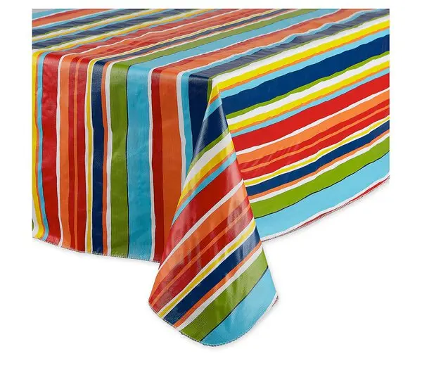 DESIGN IMPORTS Desing Imports Summer Stripe Vinyl Tablecloth 6 0x102 - One-color
