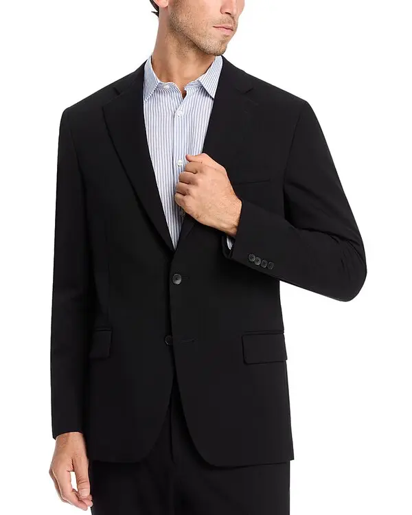Vince Stretch Wool Unstructured Slim Fit Suit Jacket - Black