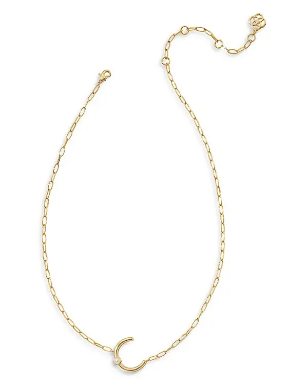 Kendra Scott Cultured Freshwater Pearl Letter Pendant Necklace - C